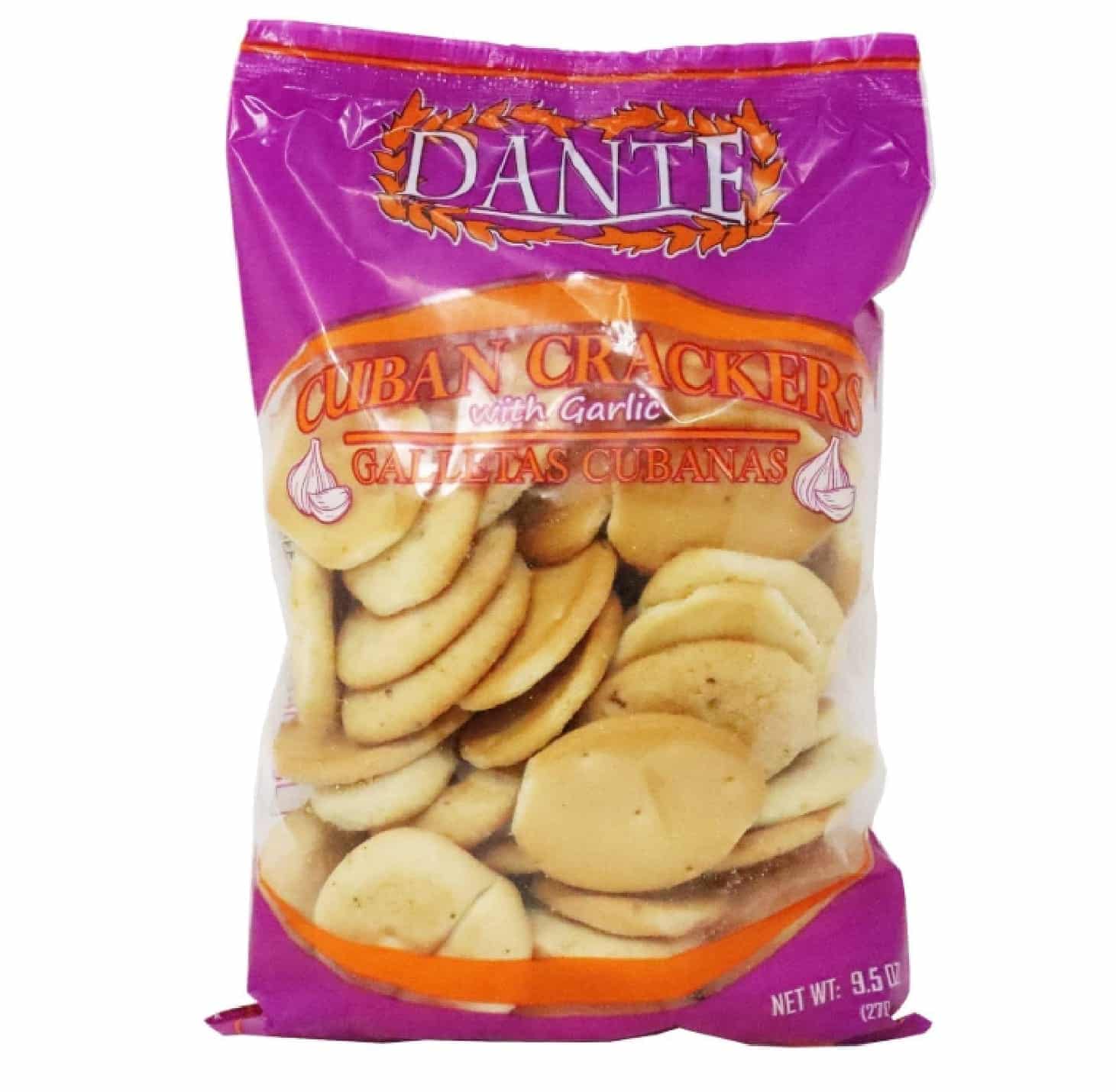 Cuban Crackers with Garlic- Dante, 9.5oz - Cafe Pinar Cuban Market