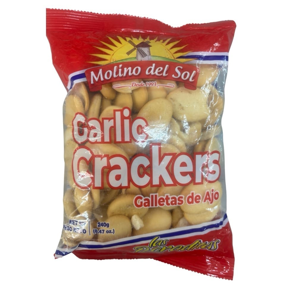 Molino del Sol Cuban Garlic Crackers 8.47oz - Cafe Pinar Cuban Market